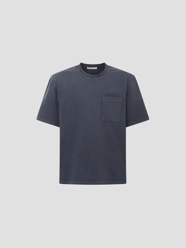 Marni Classic Cotton Knit T-shirt With Pocket