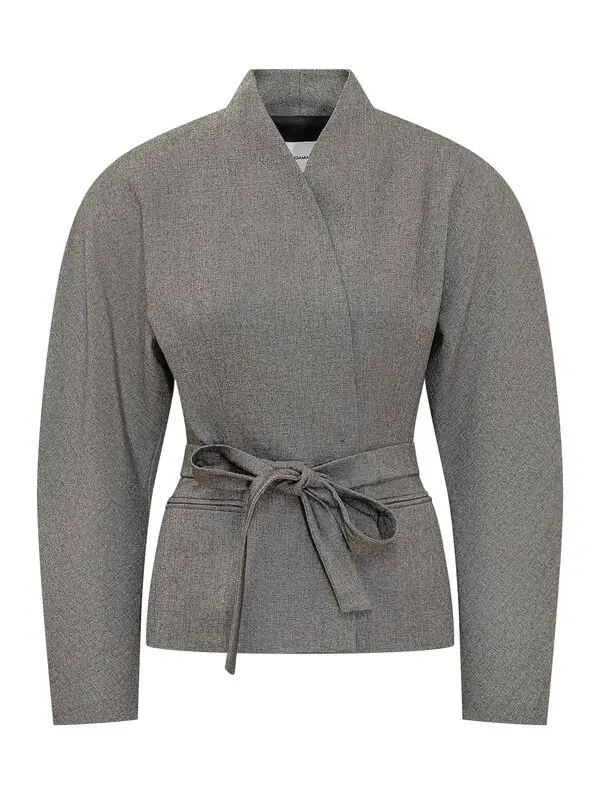 Andamane Margaux Belted Jacket - Grey/black