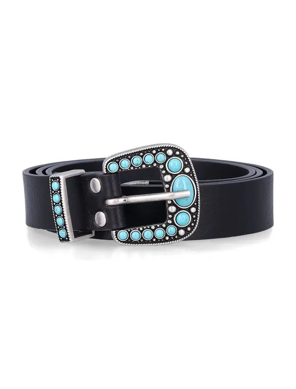 FORTELA Western-style Leather Belt With Embellished Buckle
