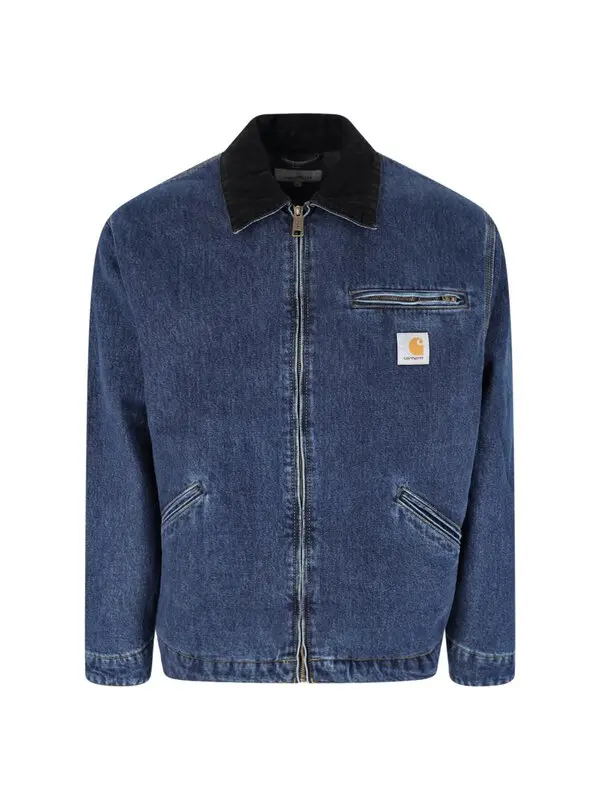 Carhartt Work In Progress Denim Zip-up Work Jacket - Blue