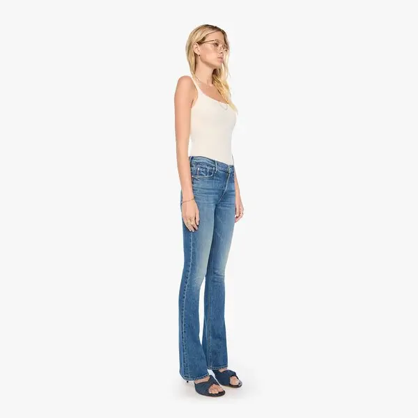 MOTHER The Runaway High Rise Skinny Flare Jeans - Blue