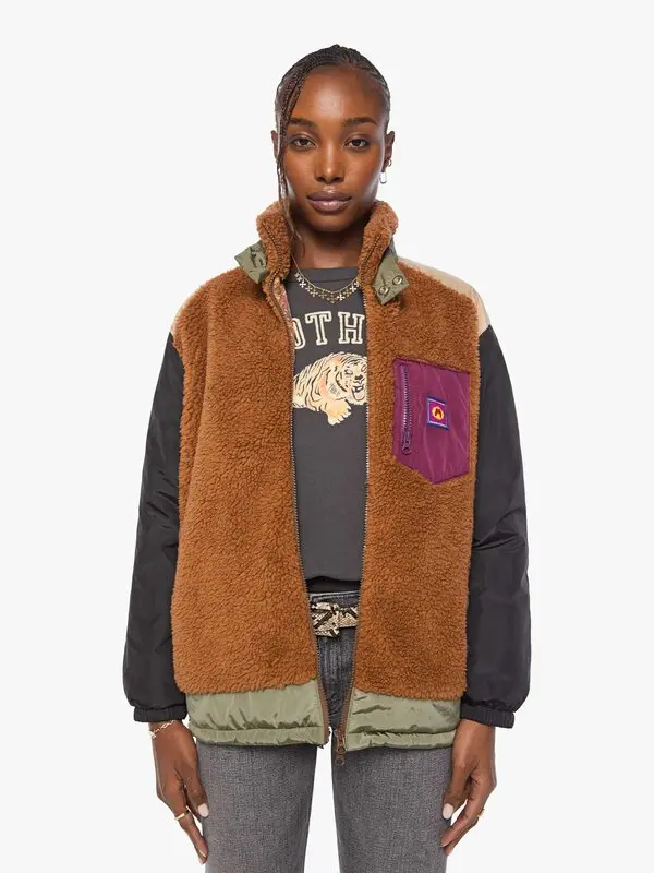 MOTHER Teddy Zip Jacket - Brown