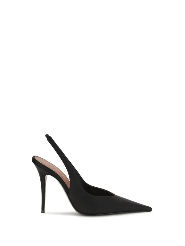 Amina Muaddi Anok Satin Slingback Pumps