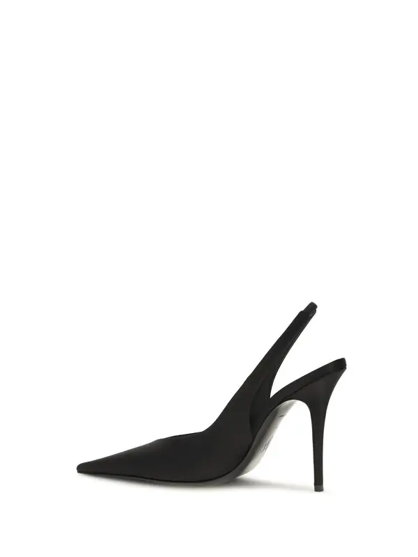 Amina Muaddi Anok Satin Slingback Pumps