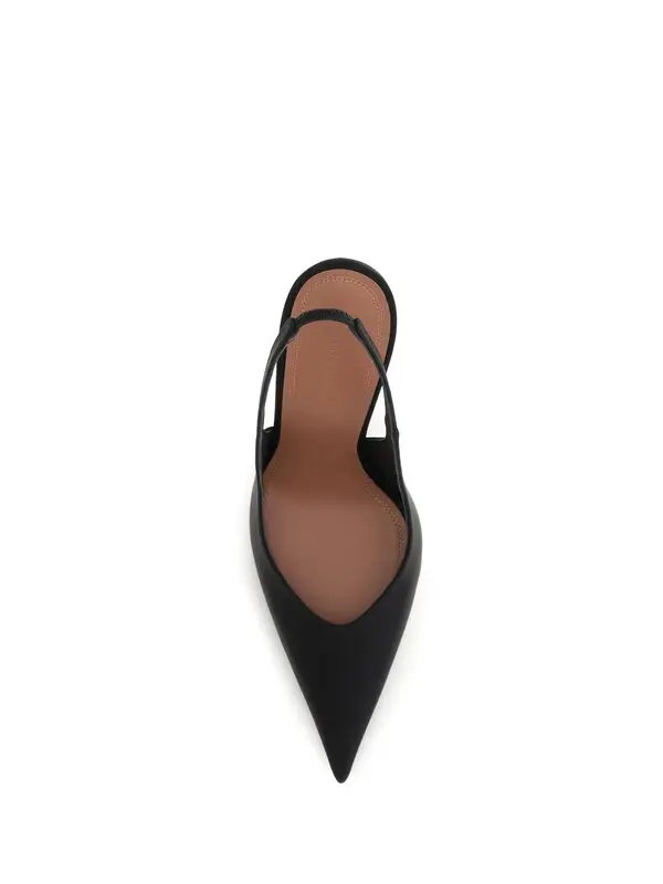 Amina Muaddi Anok Satin Slingback Pumps