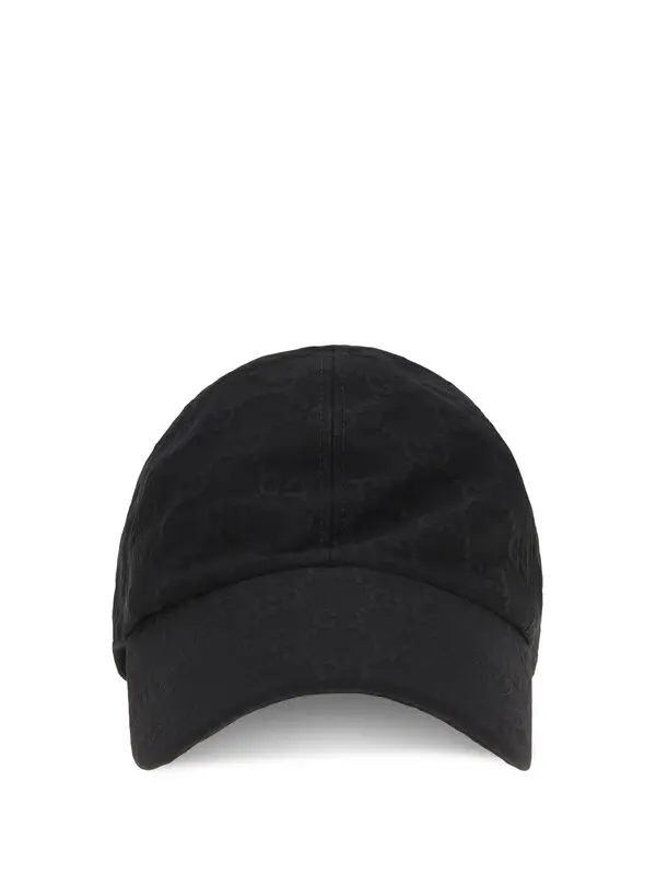 Gucci Baseball Cap With Gg Pattern - Black