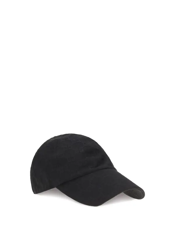 Gucci Baseball Cap With Gg Pattern - Black