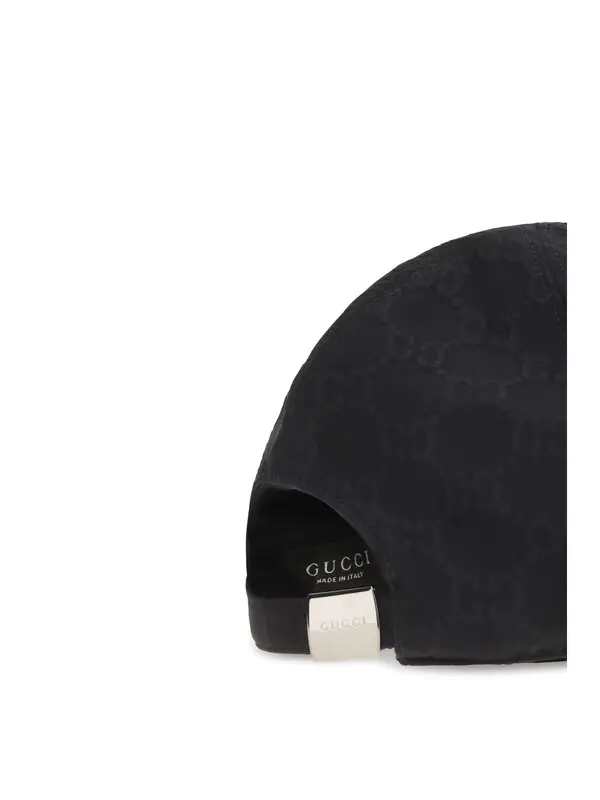 Gucci Baseball Cap With Gg Pattern - Black