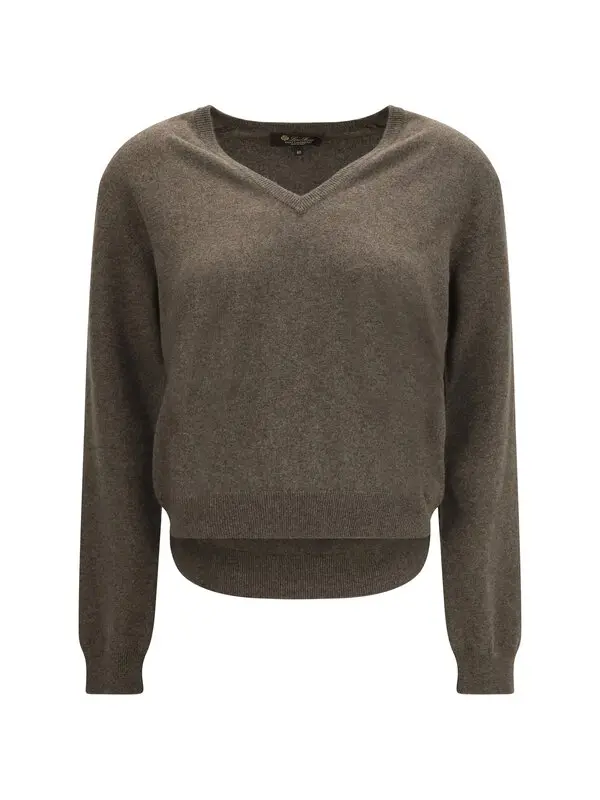 Loro Piana Cashmere V-neck Sweater - Brown