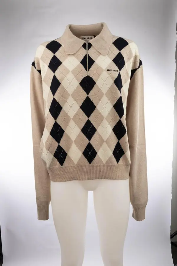 Miu Miu Argyle Knitwear - Multicolor