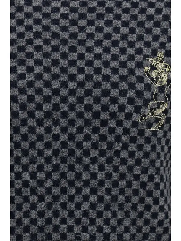 VIVIENNE WESTWOOD Checkmate Jacquard Knit Sweater - Gray