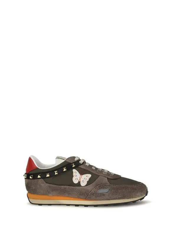 Valentino Garavani Studded Butterfly Low-top Sneakers - Brown