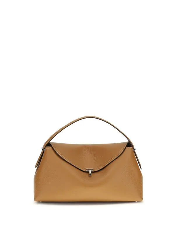 TOTEME T-lock Grained Leather Handbag - Cream