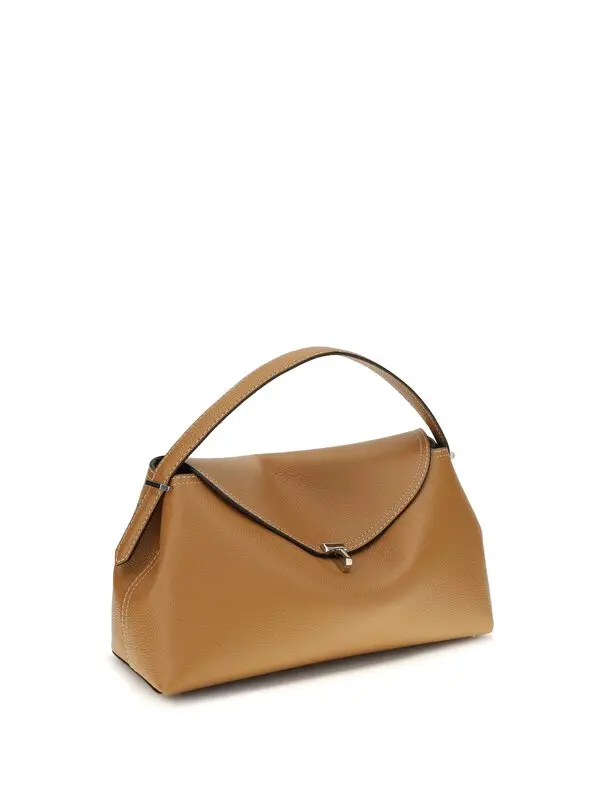 TOTEME T-lock Grained Leather Handbag - Cream