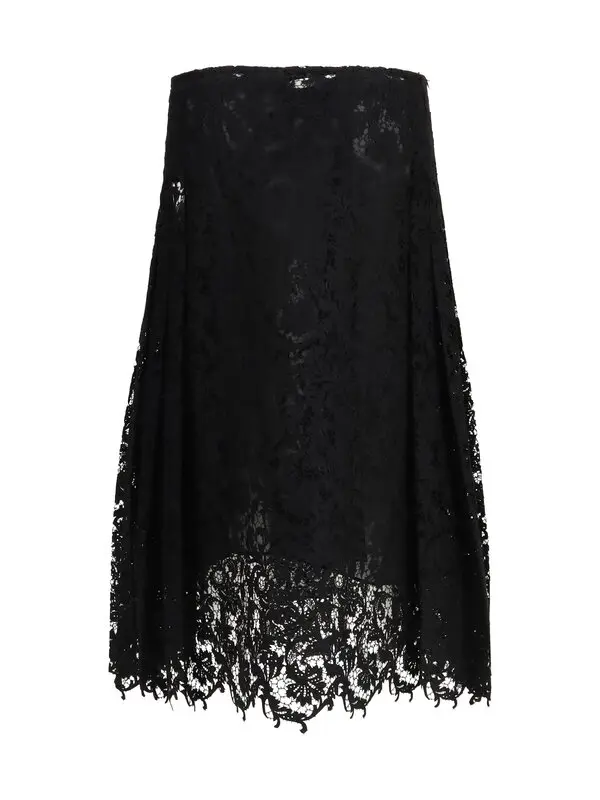 Fendi Flared Midi Skirt In Macramé Lace