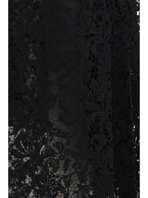 Fendi Flared Midi Skirt In Macramé Lace