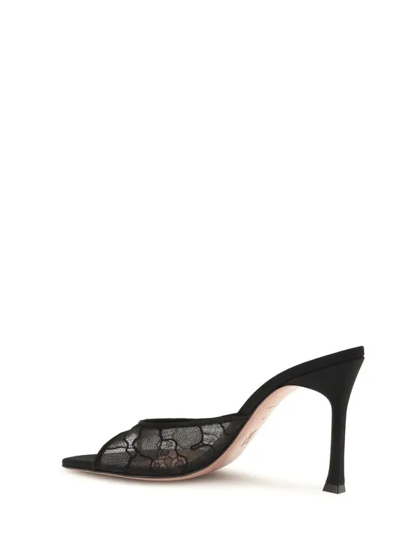 Amina Muaddi Alexa Lace Stiletto Sandals