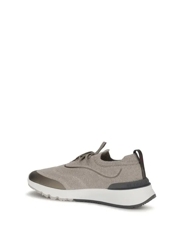 Brunello Cucinelli Techno Cotton Knit Lace-up Sneakers