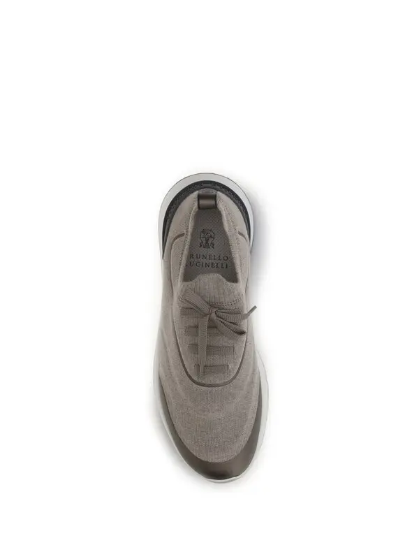 Brunello Cucinelli Techno Cotton Knit Lace-up Sneakers