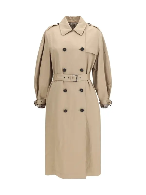 Brunello Cucinelli Belted Trench Coat - Cream