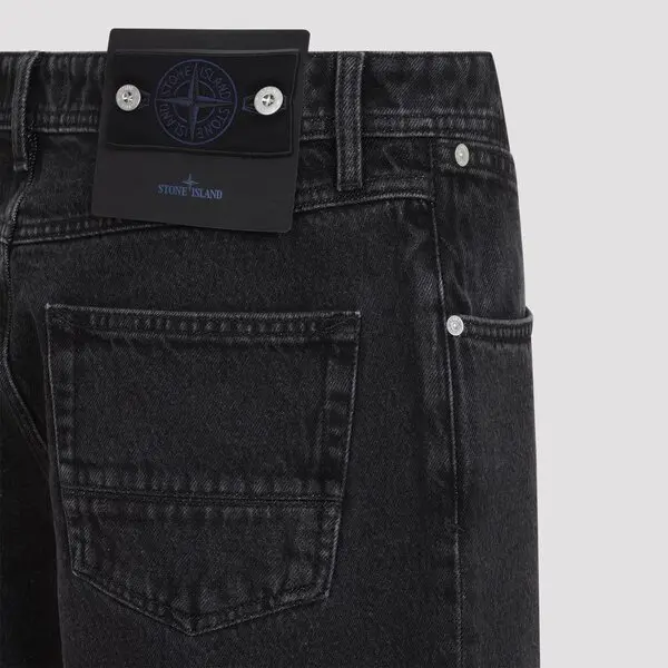 Stone Island Straight-leg Cotton Jeans - Black