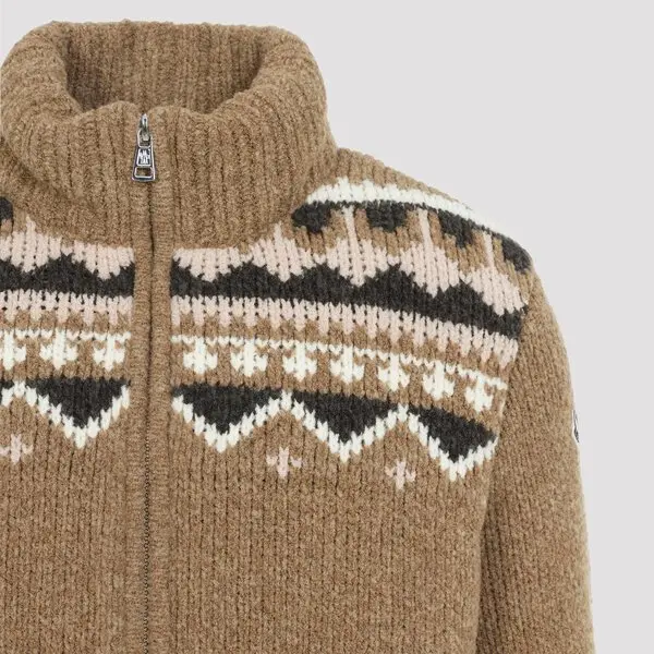 Moncler Jacquard Wool Blend Cardigan Jacket