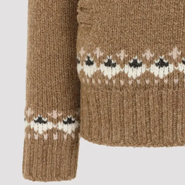 Moncler Jacquard Wool Blend Cardigan Jacket