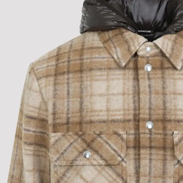 Moncler Nyvalin Layered Shirt Jacket With Down Gilet