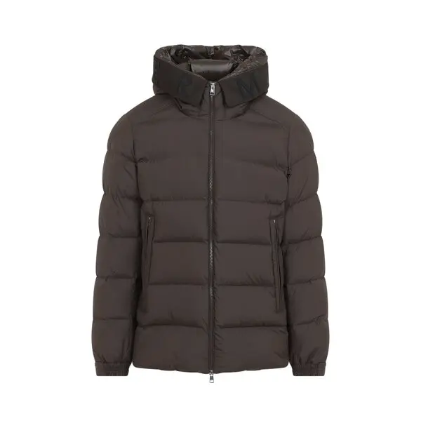 Moncler Technical Fabric Down Puffer Jacket - Brown