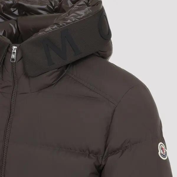 Moncler Technical Fabric Down Puffer Jacket - Brown