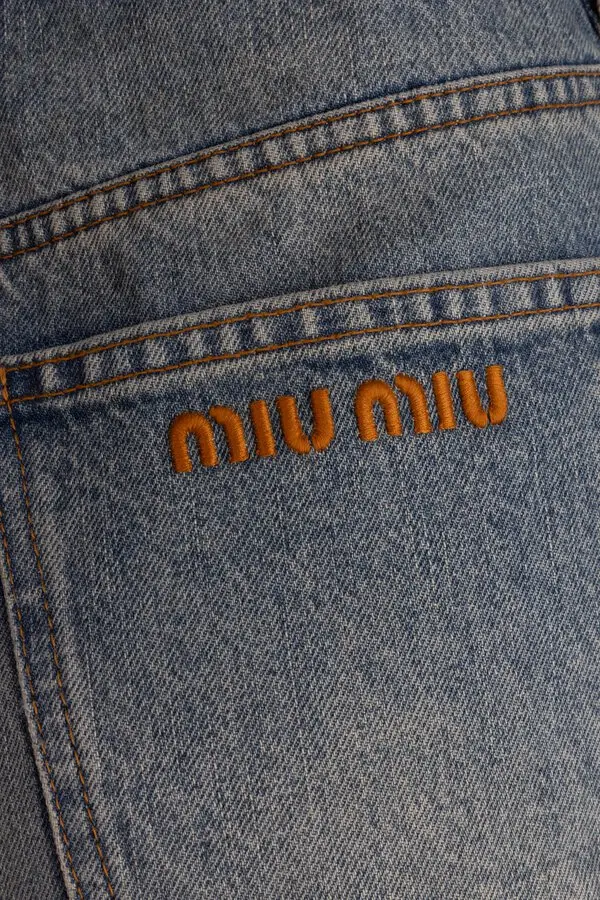 Miu Miu High Rise Wide Leg Jeans - Multicolor