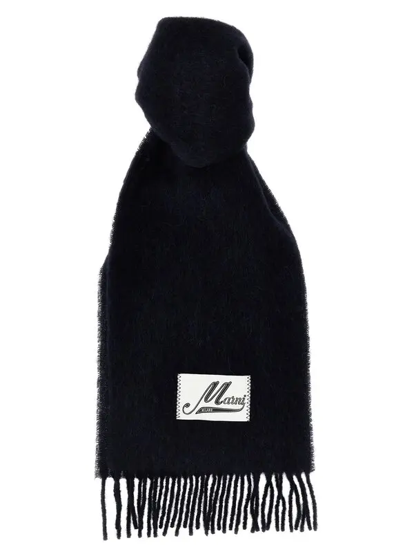 Marni Logo Patch Scarf - Blue
