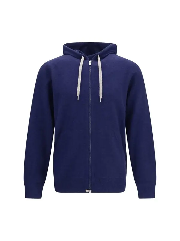 Brunello Cucinelli Cashmere Zip-up Hoodie - Blue