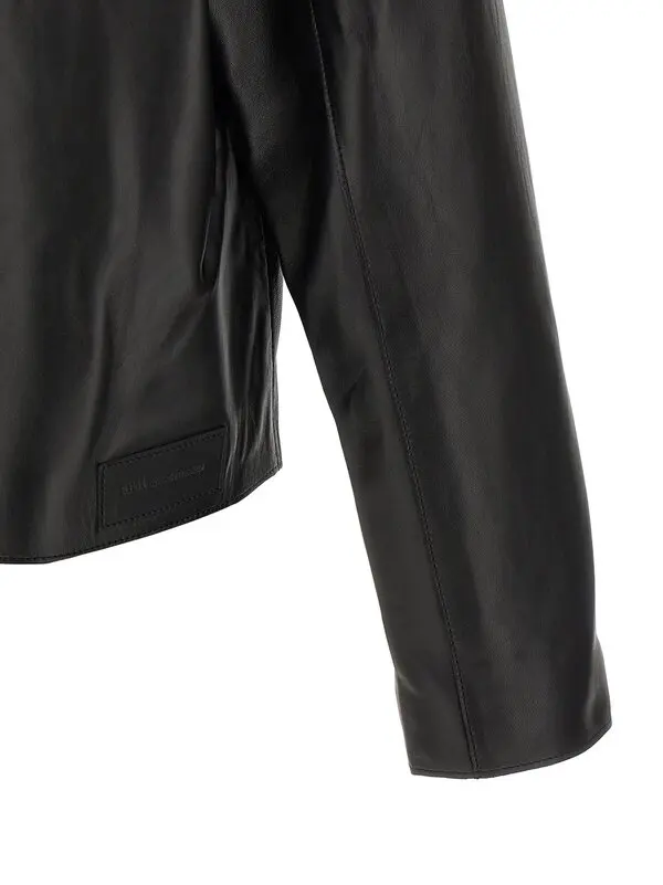AMI Paris Leather Zip-up Jacket