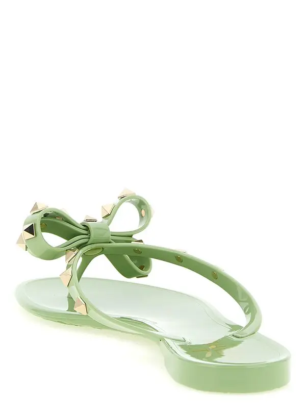Valentino Garavani Rockstud Thong Sandals - Green