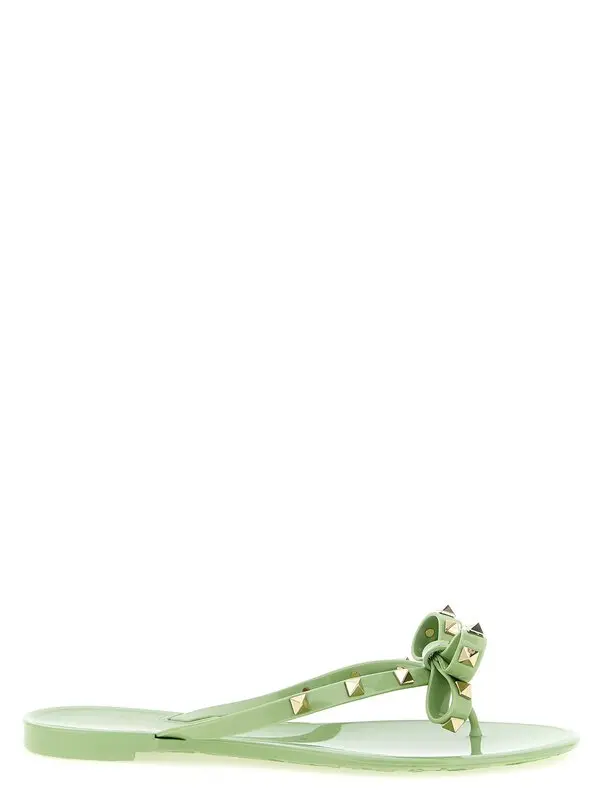 Valentino Garavani Rockstud Thong Sandals - Green