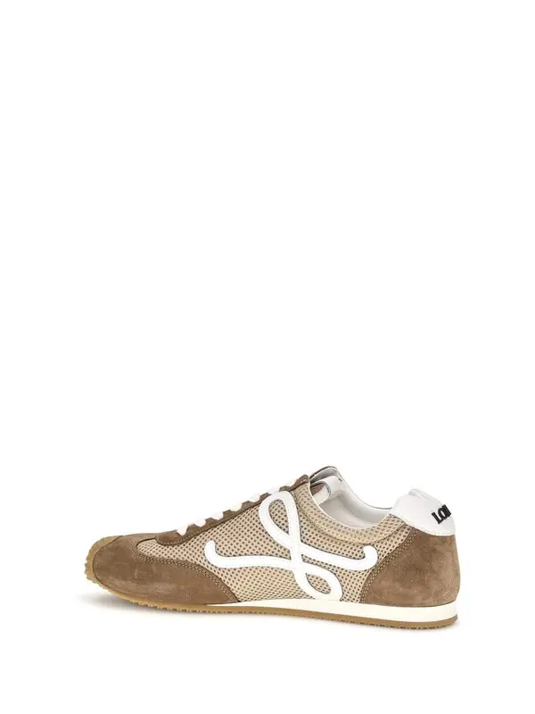 Loewe Ballet Runner 2.0 Suede And Mesh Sneakers - Cream
