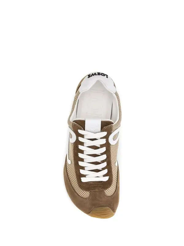 Loewe Ballet Runner 2.0 Suede And Mesh Sneakers - Cream