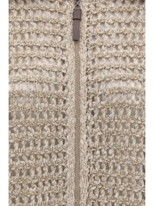 Brunello Cucinelli Ribbed Cashmere Cardigan - Gray