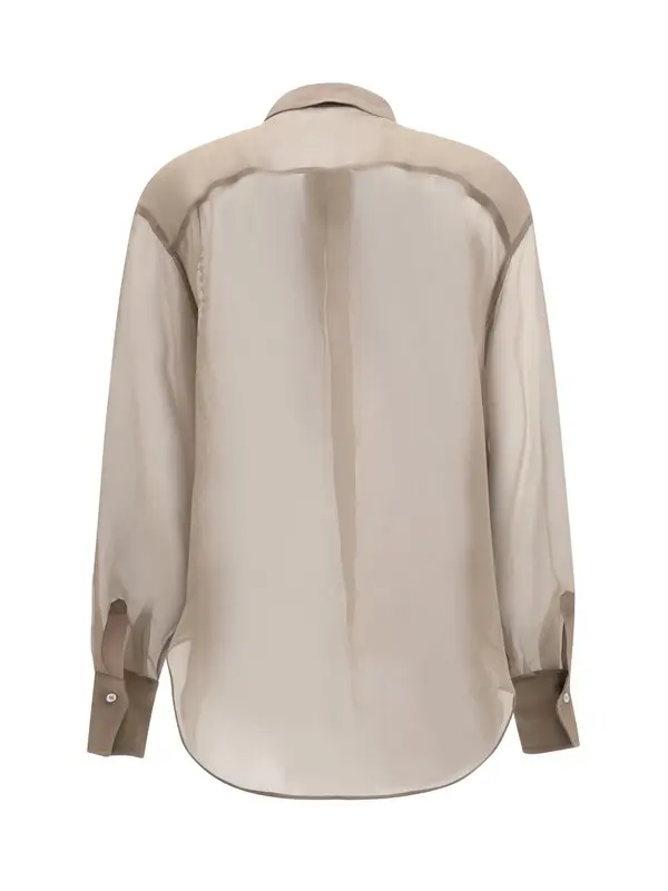 Brunello Cucinelli Checked Shirt - Cream