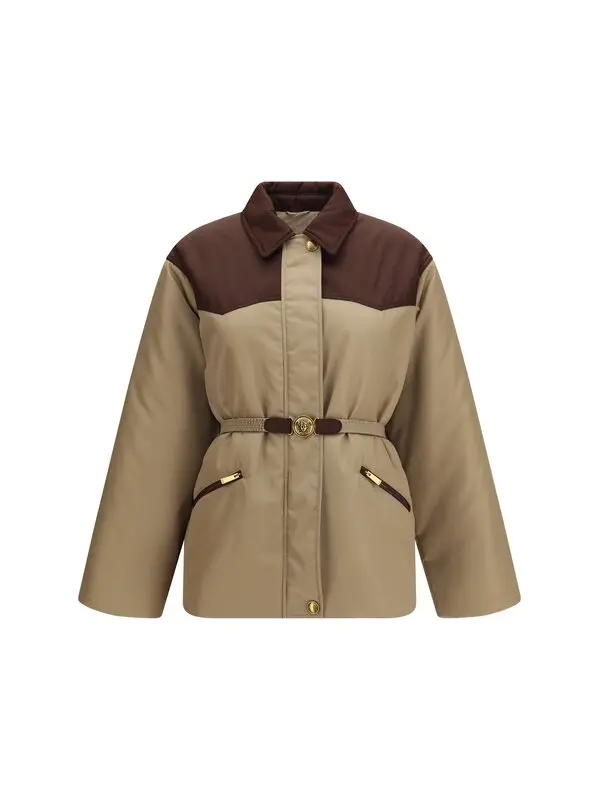 Versace Responsible Jacket In Nylon Twill - Cream