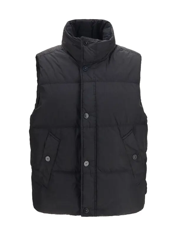 Stone Island Crinkle Reps Ny Padded Vest - Black
