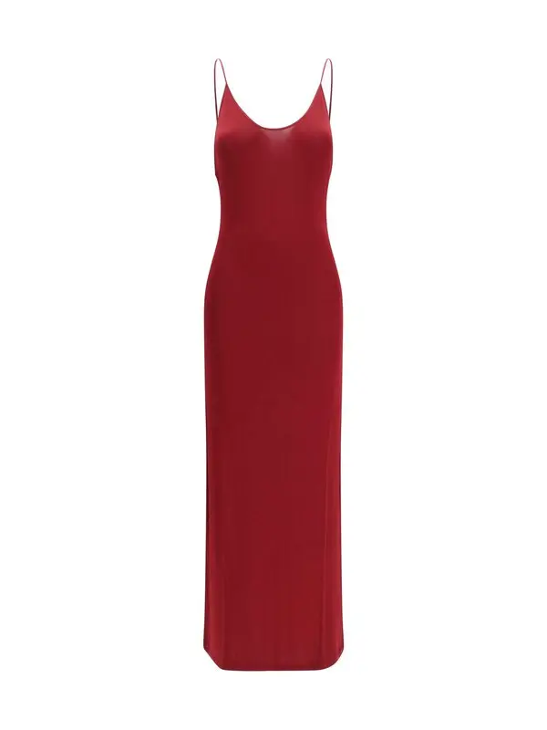Saint Laurent Backless Knit Dress With Cassandre Chain - Multicolor