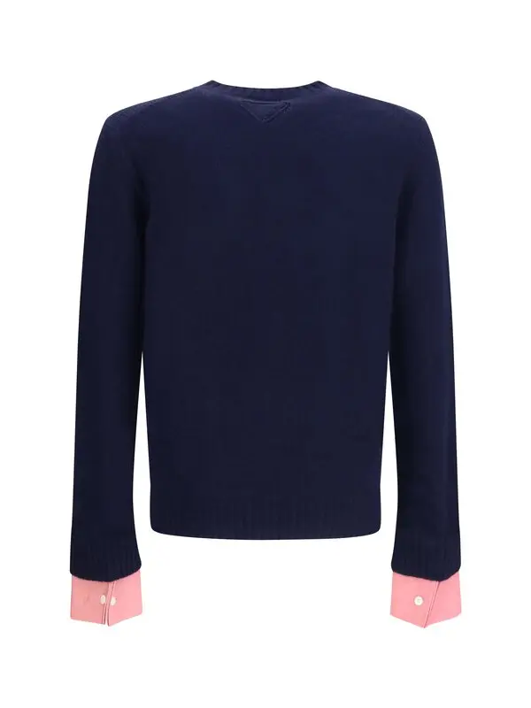 Prada Shetland Wool Crewneck Sweater - Blue
