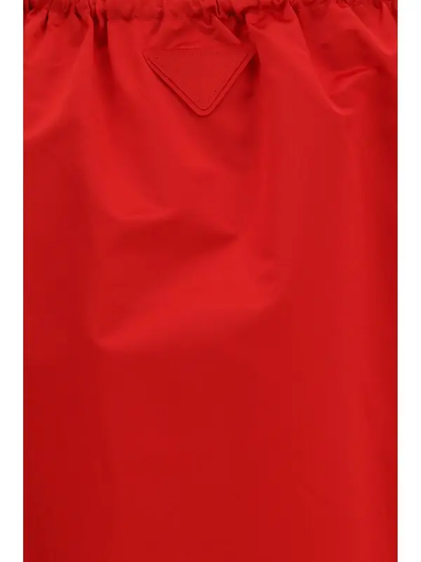 Prada Satin Midi Skirt With Drawstring