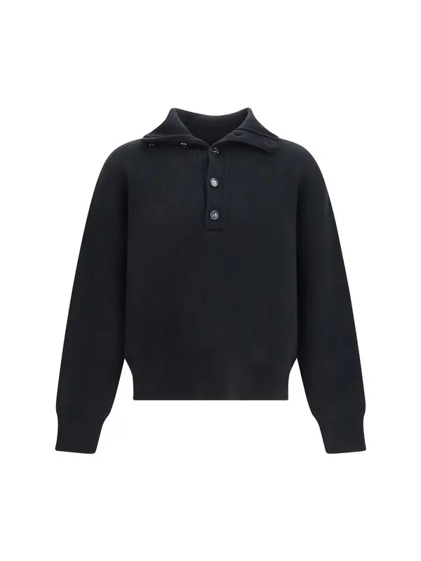 AMI Paris High-neck Buttoned Sweater