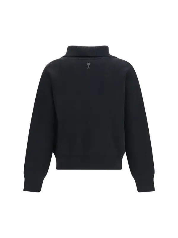 AMI Paris High-neck Buttoned Sweater