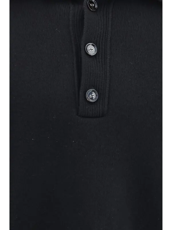AMI Paris High-neck Buttoned Sweater - Black