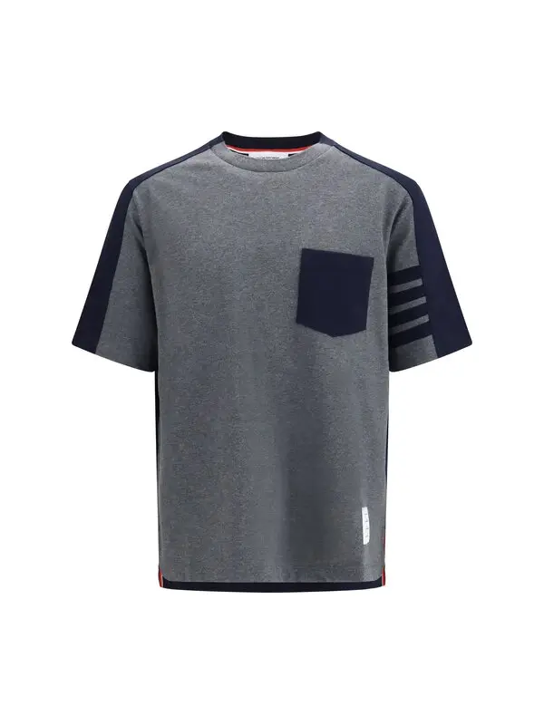 Thom Browne Colorblock T-shirt With 4-bar Detail