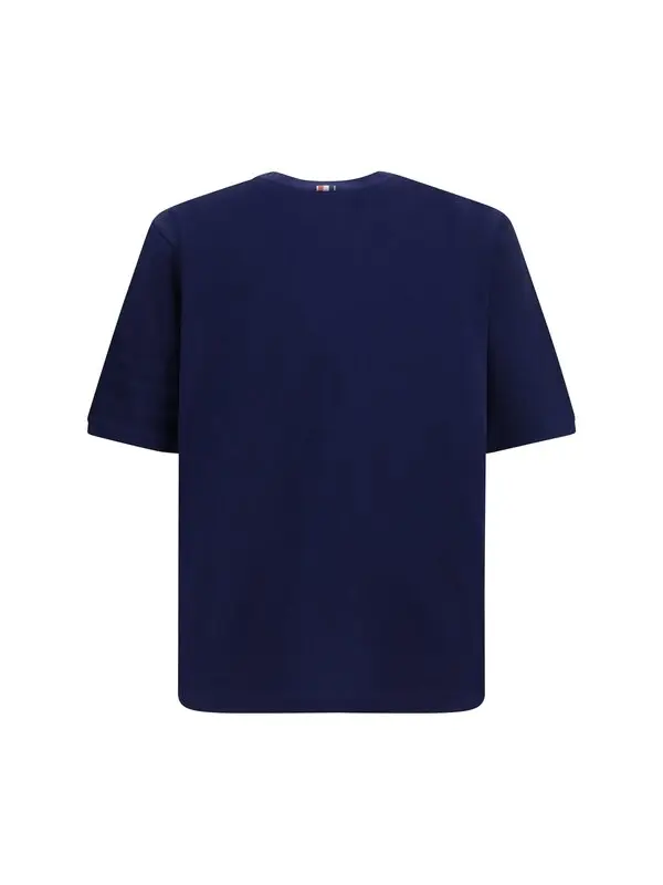 Thom Browne Jersey T-shirt With Ribbed Cuffs - Blue